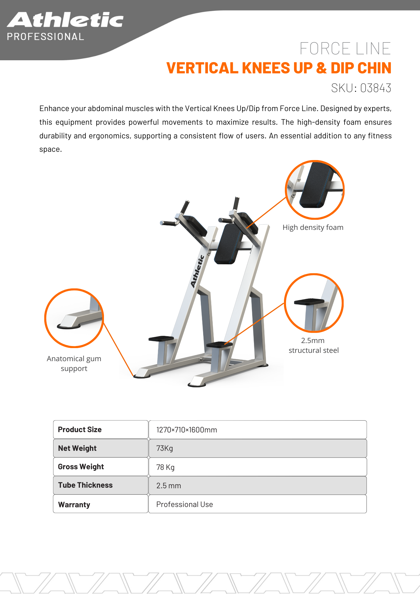 FORCE LINE - VERTICAL KNEES UP/DIP CHIN